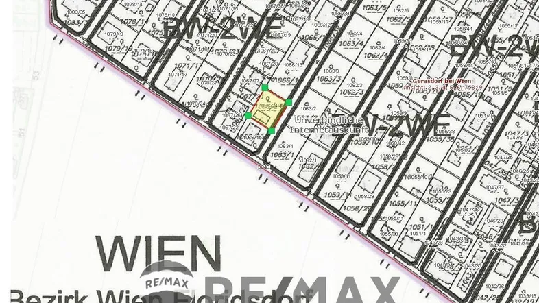 Baugrund auf Eigentum! Oberlisse 20 Meter vom 21ten Bezirk