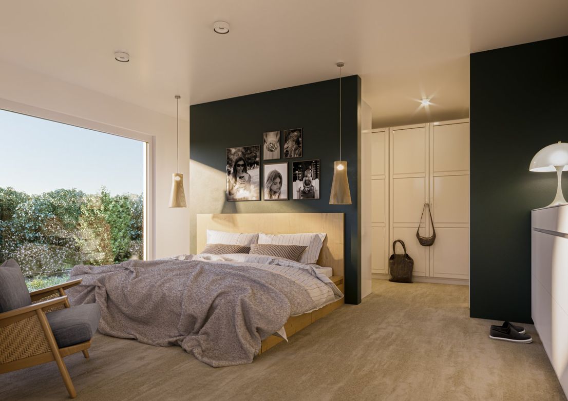 Modernes Schlafzimmer-Idyll