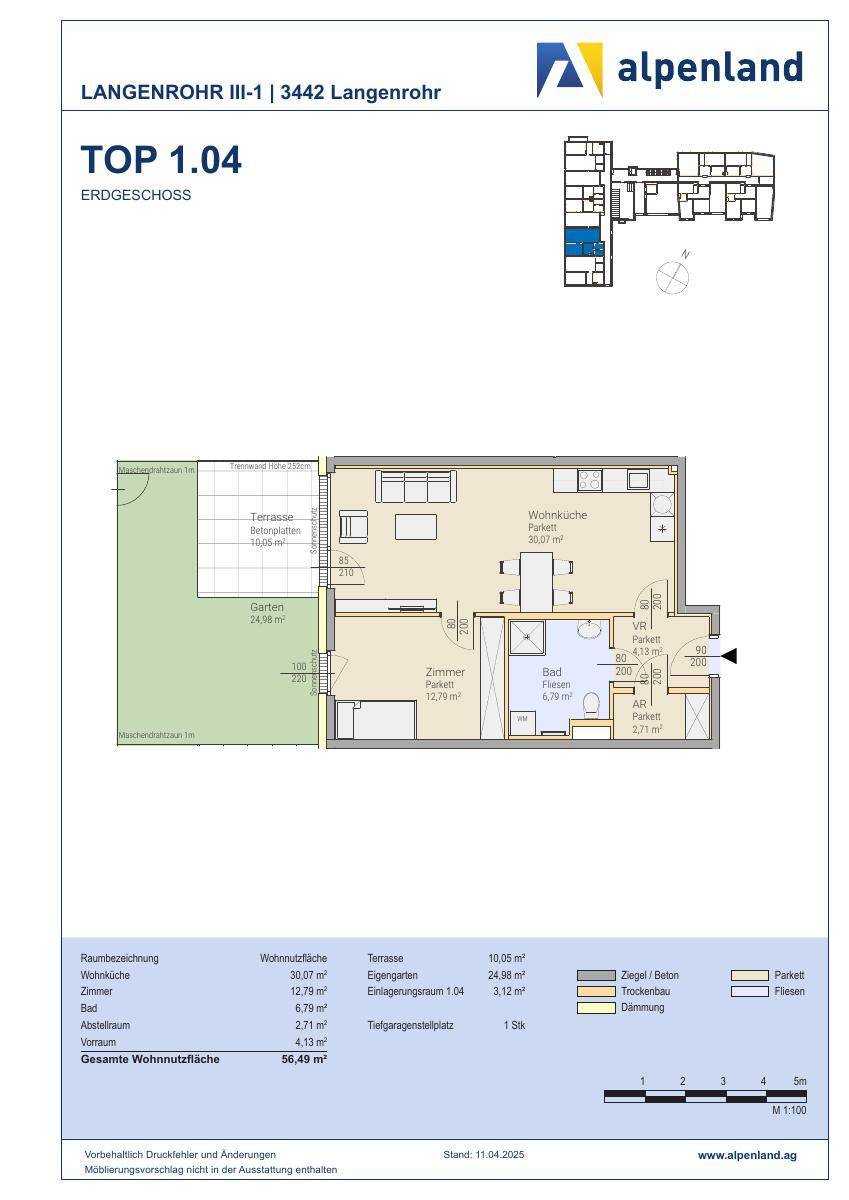 LANGENROHR III/1, "Betreutes Wohnen (BV)" - geförderte Mietwohnung, EG ...